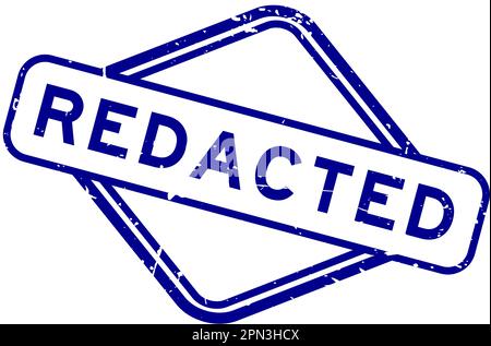 Grunge blue redacted word rubber seal stamp on white background Stock ...