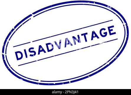 Grunge blue disadvantage word rubber seal stamp on white background ...