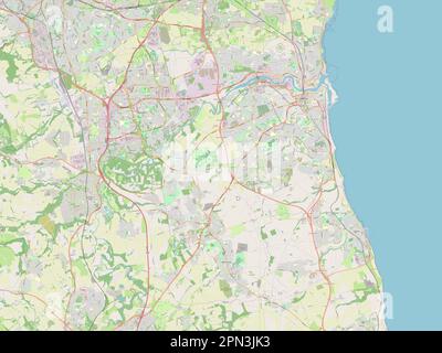 Sunderland, unitary authority of England - Great Britain. Low ...