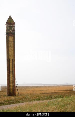 rampside lighthouse or needle built in 1875 on the cumbria coast near ...