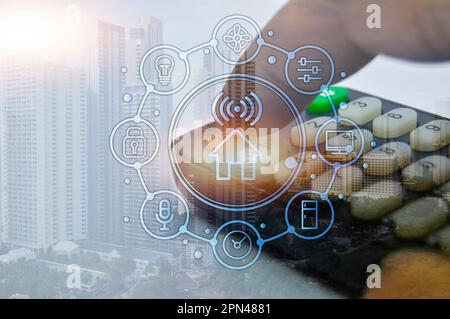 The concept of smart city and smart home assistive technology Stock ...