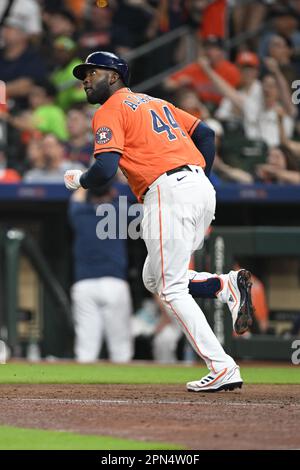 Houston Astros' Yordan Alvarez watches batting practicebefore a ...
