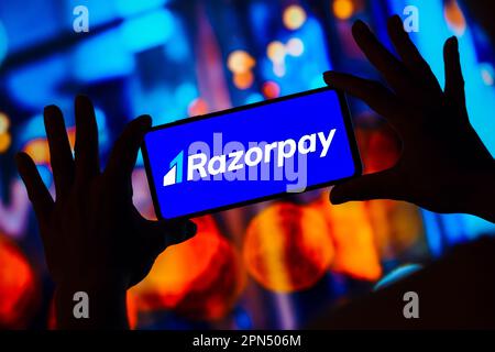 In this photo illustration, a Razorpay logo is seen displayed on a ...