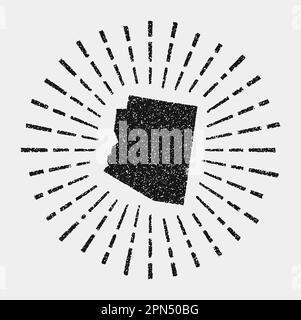 Arizona vintage map. Grunge poster with map of the US state in retro ...