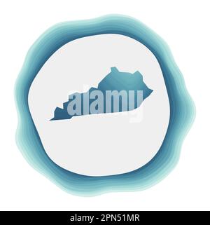 Kentucky icon. Round logo with US state map and title. Stylish Kentucky ...
