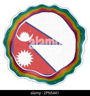 Nepal logo. Badge of the country. Layered circular sign around Nepal ...