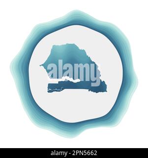 Senegal logo. Sign with the map of the country and colored stripes ...