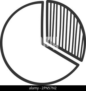 Donut chart in doodle style. Hand drawn circle graph with separated ...