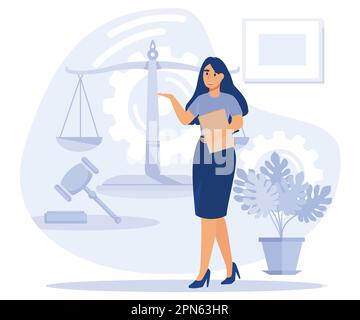Law Firm Services Vector Illustration with Justice, Legal Advice ...