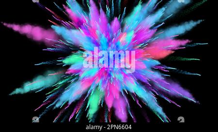 abstract red dust splatter on white background. red powder explosion ...