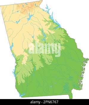 High detailed Georgia road map with labeling Stock Vector Image & Art ...