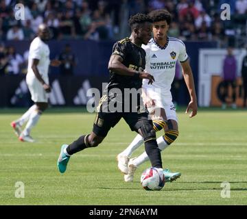 LA Galaxy defender Jalen Neal (24) controls the ball against the ...