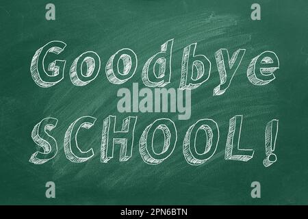 Chalk drawing - Goodbye word written on chalkboard Stock Photo - Alamy