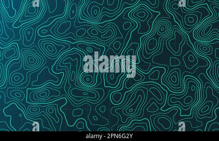 Ocean topographic line map with curvy wave isolines vector illustration ...