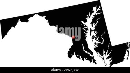 Map of the United States with Maryland highlight Stock Vector Image ...