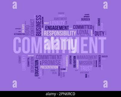 Word cloud background concept for Commitment. Responsibility engagement ...