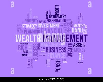 Word cloud background concept for Wealth management. Financial ...