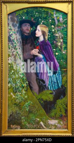 The Long Engagement, Arthur Hughes, 1853-1866, detail, City Art Gallery, Birmingham, England, UK ...