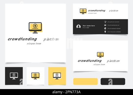 Crowdfunding logo design with editable slogan. Branding book and ...