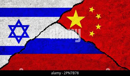 Israel and China flags together. China and Israel relation, conflict ...
