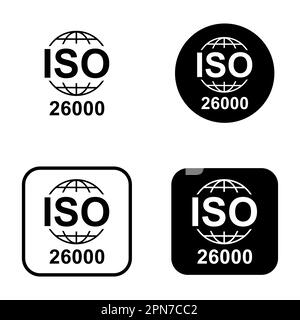 Iso 26000 2023 icon. Social Responsibility. Standard quality symbol ...