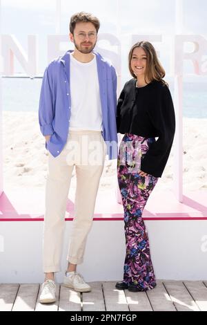 Cannes, France. April 17, 2023, Camille Etienne and Solal Moisan attend ...