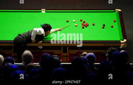 Fan Zhengyi during his match against Mark Allen (not pictured), during ...