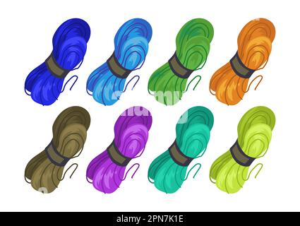 Spool of green thread and needle cartoon illustration Stock Vector ...