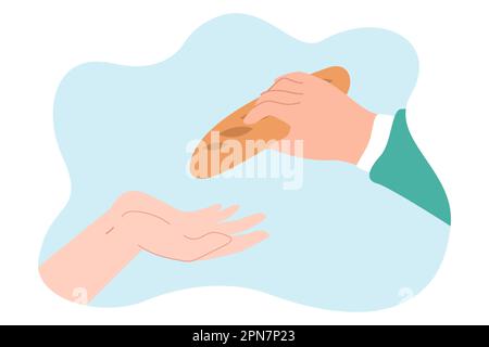 Feeding poor flat vector illustration Stock Vector Image & Art - Alamy