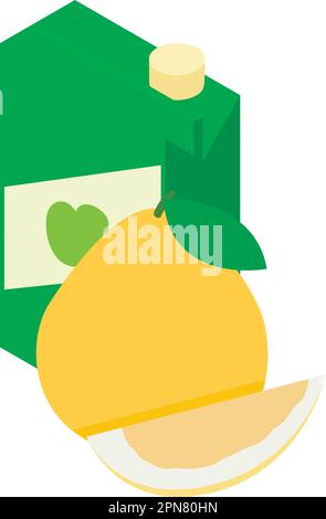 Pomelo icon isometric vector. Yellow exotic royal fruit. Premium ...