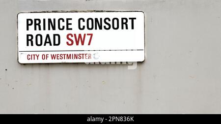 Prince Consort Road London SW7 street name sign Stock Photo - Alamy