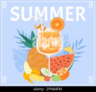 detox lettering poster with fruits Stock Vector Image & Art - Alamy