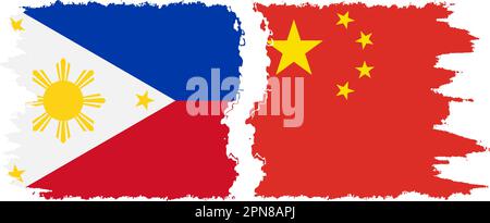 Philippines and China grunge flags connection, vector Stock Vector ...