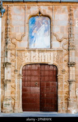 Gothic front of the Hospital de Santiago. Founded in the 15th century ...