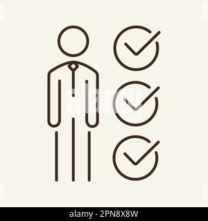 Business Skill Icon. With Businessman, Tick Mark and Briefcase Symbols ...