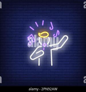 Singing person neon sign Stock Vector Image & Art - Alamy