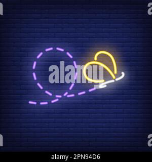 Butterfly and its flight trajectory neon sign Stock Vector Image & Art ...