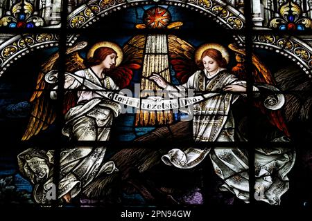 Stained Glass built 1920s. Glass by Franz Meyer Germany. The Ascension ...