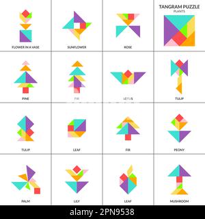 Tangram puzzle. Vector set with various animals Stock Vector Image & Art - Alamy