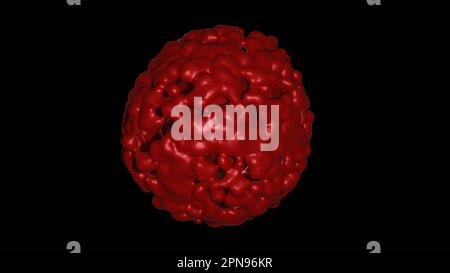 Exploding liquid sphere. Floating blood splatter. 3d render ...
