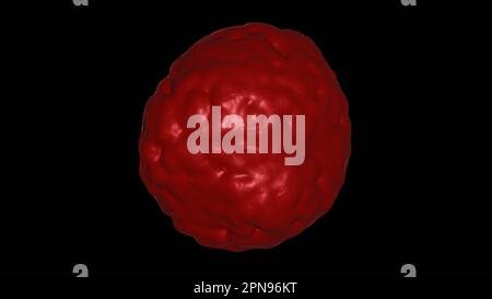 Exploding liquid sphere. Floating blood splatter. 3d render ...