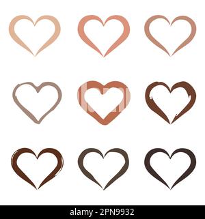 Different hearts with skin color diversity black history month vector ...