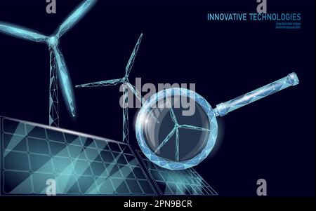 3D windmills ecology forest concept. Save environment wind green tree ...