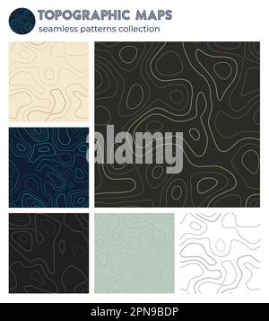 Topographic maps. Attractive isoline patterns, seamless design. Awesome ...