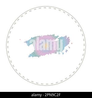 Vis icon. Round logo with island map and title. Stylish Vis badge with ...