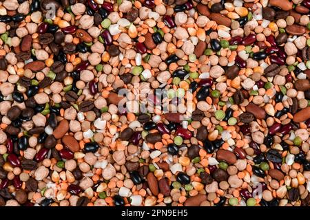 mixed grain and seeds representing healthy eating background Stock ...