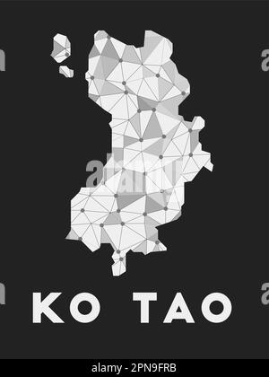 Network map of Ko Tao. Island digital connections map. Technology ...