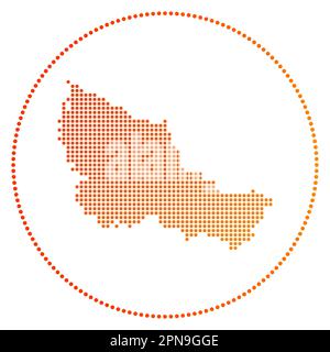Belle Ile dotted map. Digital style shape of Belle Ile. Tech icon of ...