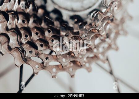 Tooth crown gear transmission on a real bicycle wheel Stock Photo - Alamy