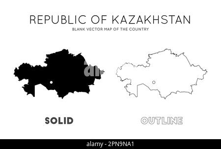 Kazakhstan map. Borders of Kazakhstan for your infographic. Vector ...